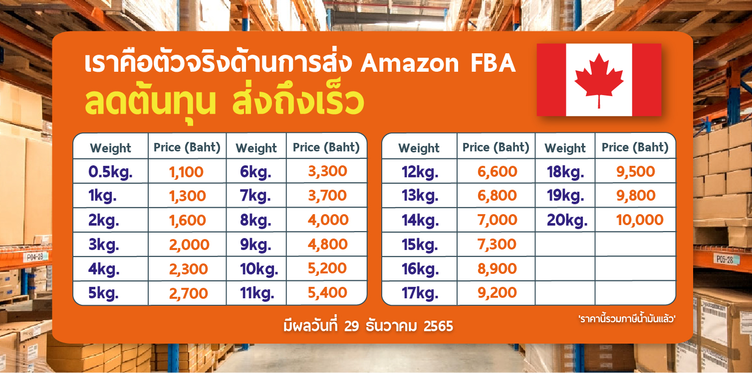 Amazon FBA Canada เราคือตัวจริงด้านการส่งออก - Fastship.co