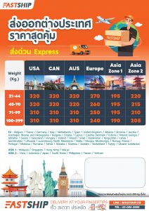 รวมเรทราคาค่าขนส่ง - Fastship.co